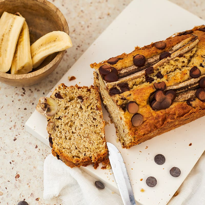 kit para hacer tu propio pastel de banana y chocolate