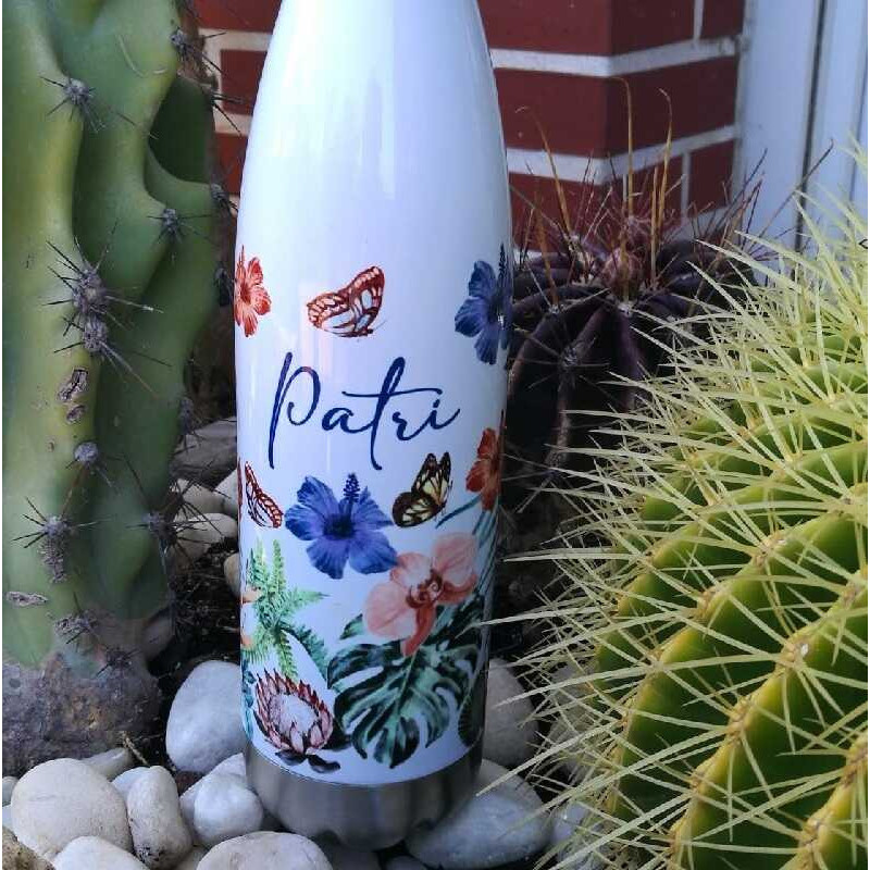 Botella termo flores personalizada