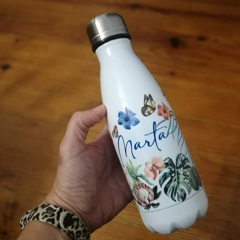Botella termo flores personalizada