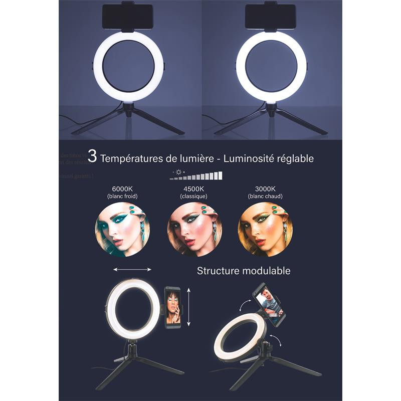Trípode con luz LED para móvil