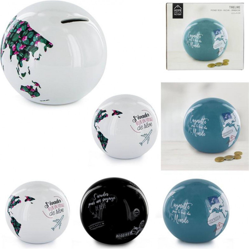 Hucha cerámica bola del mundo